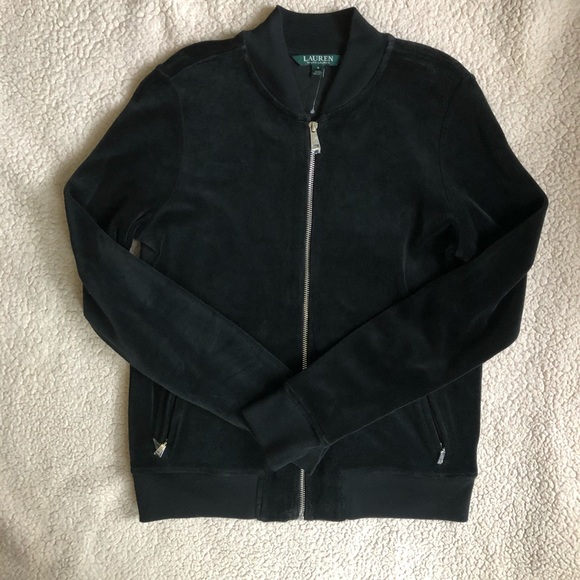 Lauren Ralph Lauren | Sweaters | New Ralph Lauren Black Velour Jacket ...